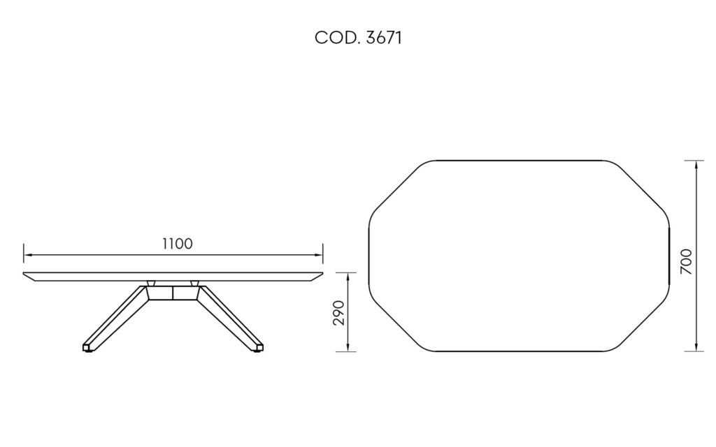 X Table - Table with Painted Metal or Ash Structure | Alma Design